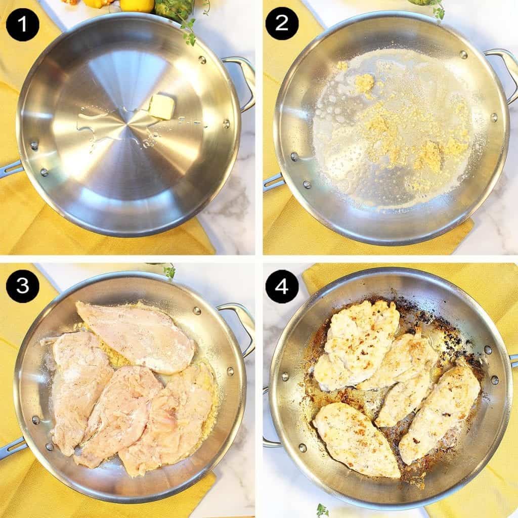 One Skillet Chicken with Lemon Sauce
