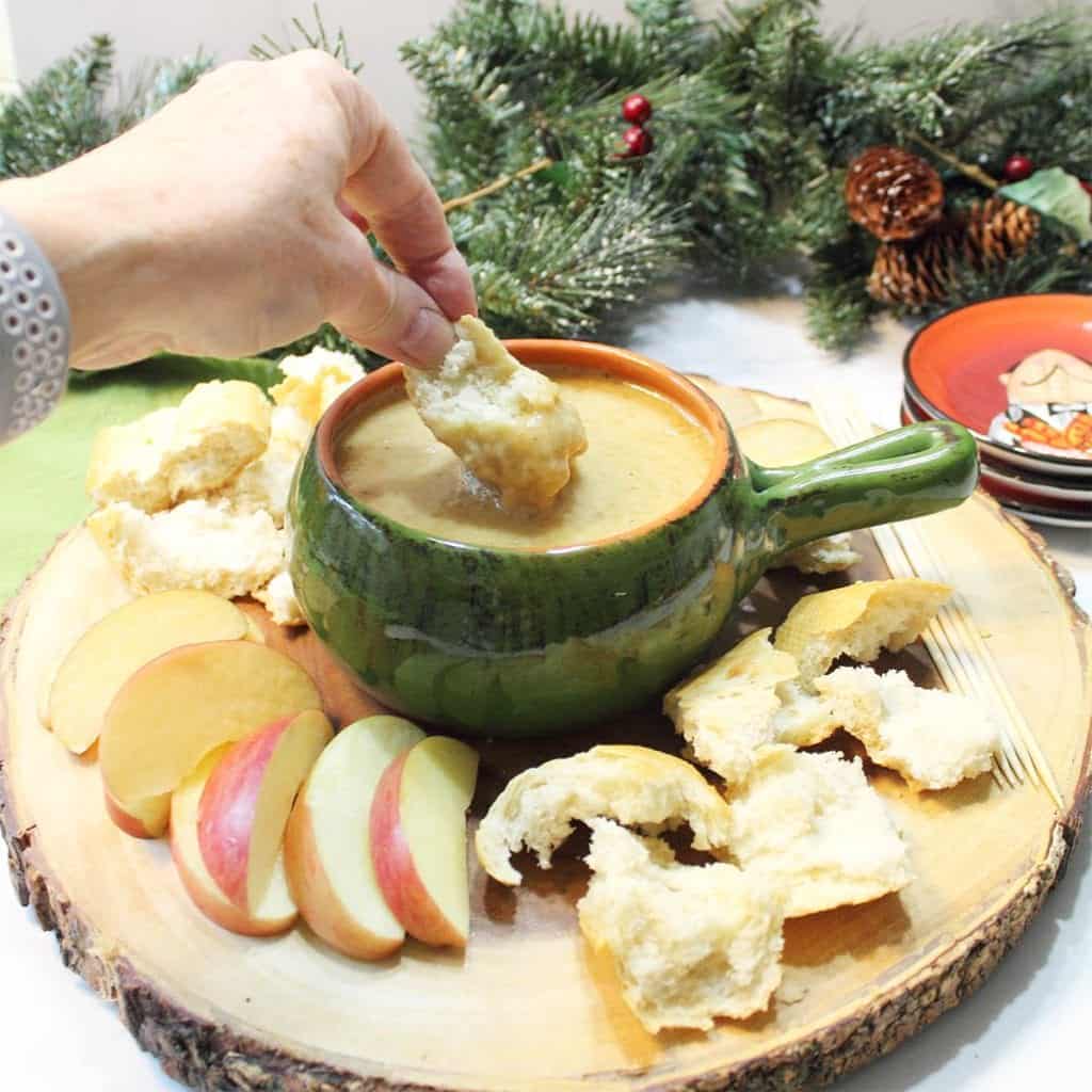 Melting Pot Cheddar Cheese Fondue Recipe - 2 Cookin Mamas