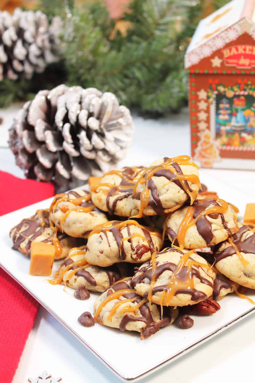 Turtle Cheesecake Cookies - Cookie Swap Time