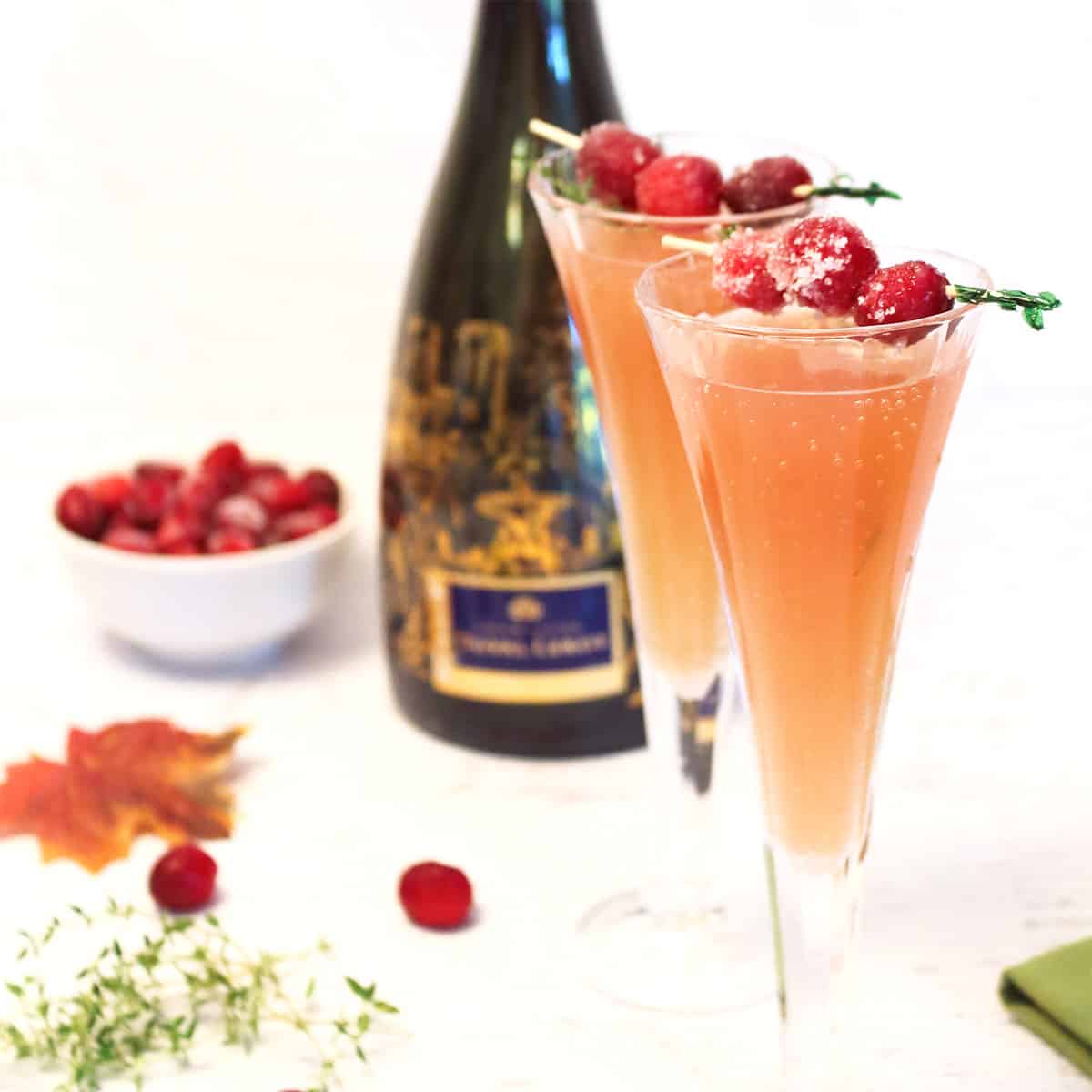 Cranberry Mimosas - A Holiday Cocktail - 2 Cookin Mamas