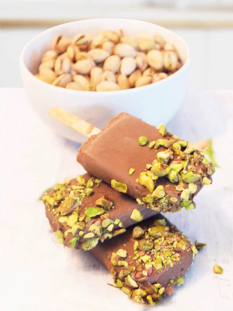 Chocolate Pistachio Popsicles