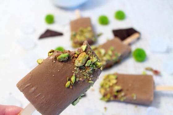 Chocolate Pistachio Popsicles - A Summertime Treat - 2 Cookin Mamas