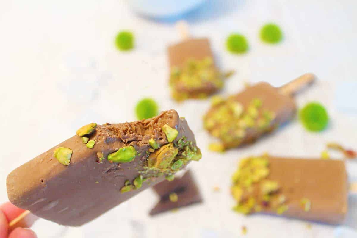 Chocolate Pistachio Popsicles