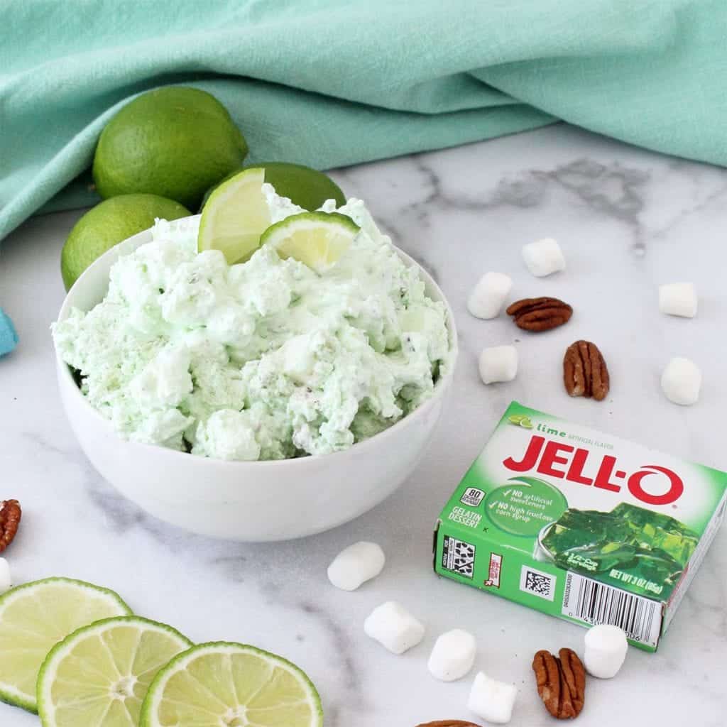 Lime Fluff with Cream Cheese & Pineapple