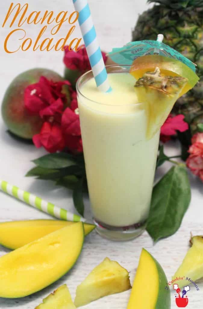 Mango Colada - A Tropical Cocktail - 2 Cookin' Mamas
