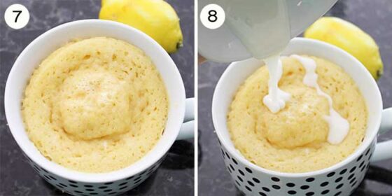 Easy Microwave Lemon Mug Cake with Lemon Glaze - 2 Cookin Mamas