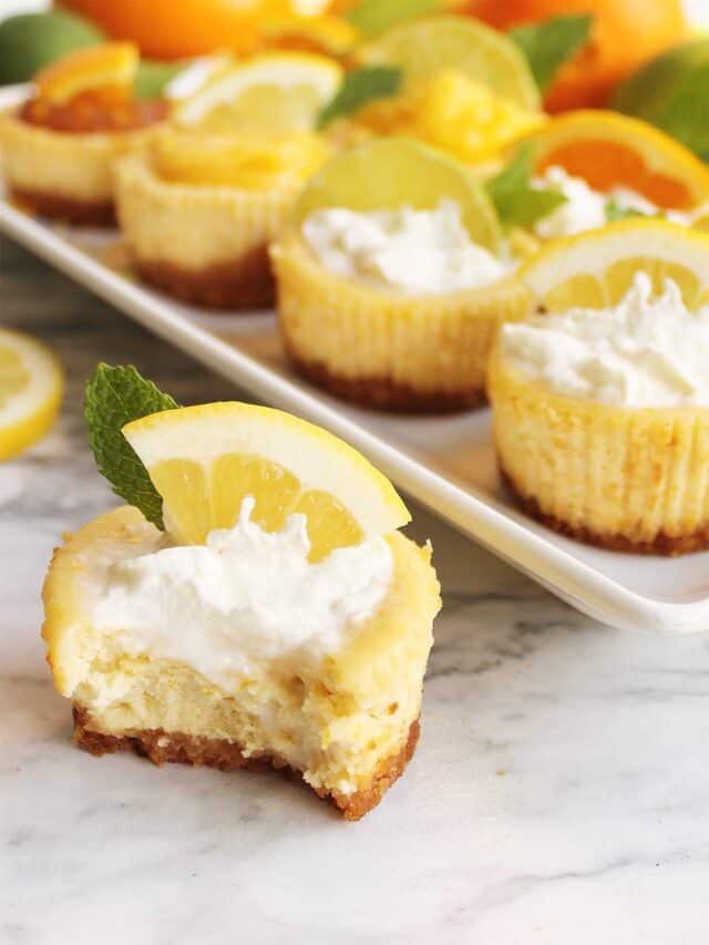 Mini Citrus Honey Cheesecakes
