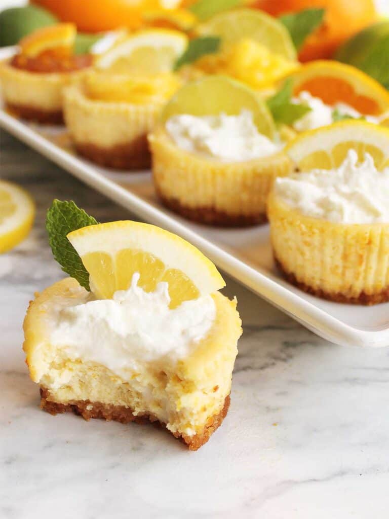 Mini Citrus Honey Cheesecakes