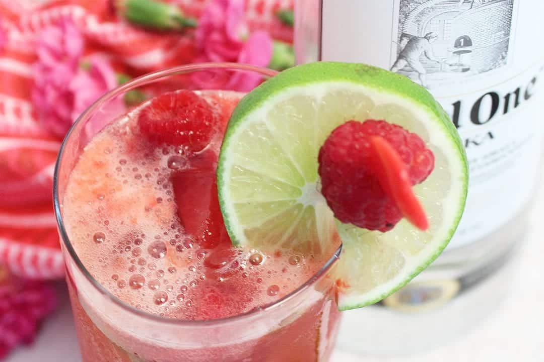 Raspberry Lime Rickey Cocktail