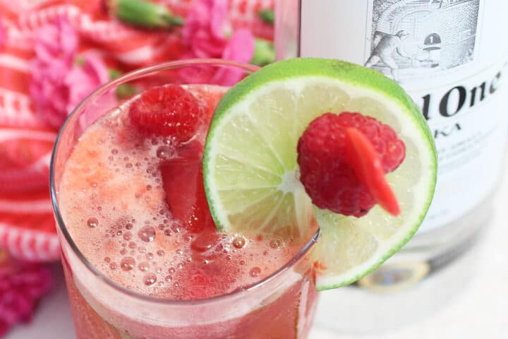 Raspberry Lime Rickey Cocktail
