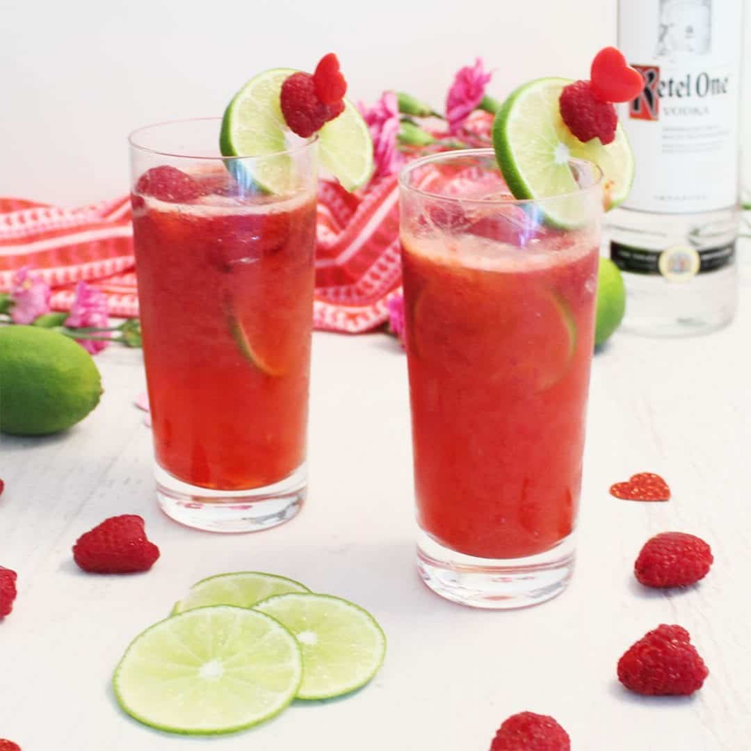 Raspberry Lime Rickey Cocktail