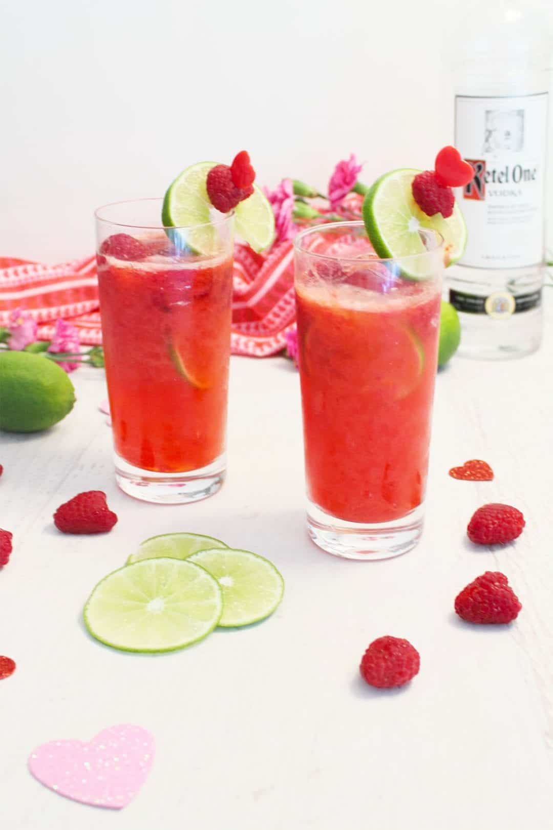 Raspberry Lime Rickey Cocktail