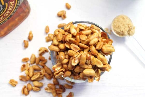 Sweet Crunchy Maple Roasted Peanuts