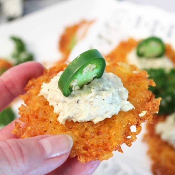 Cheesy Rice Crisps Appetizer - 2 Cookin Mamas