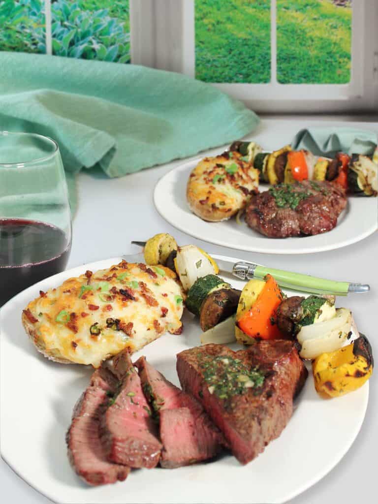 Grilled Filet Mignon with Herb Garlic Butter