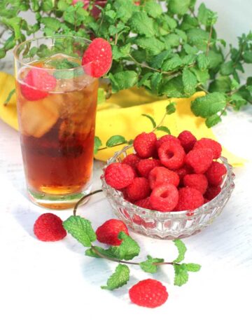 Raspberry Mint Iced Tea - 2 Cookin Mamas