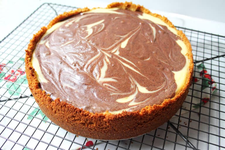 Best Chocolate Marble Cheesecake Recipe - 2 Cookin Mamas