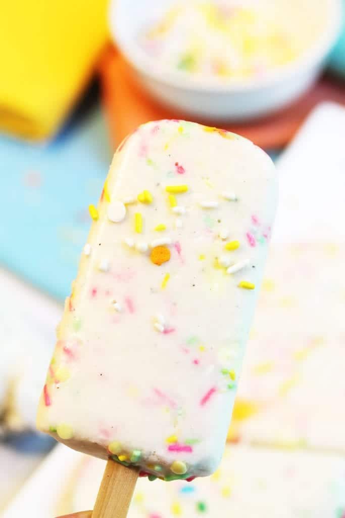 Cake Batter Popsicles