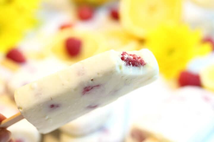Creamy Raspberry Lemonade Popsicles