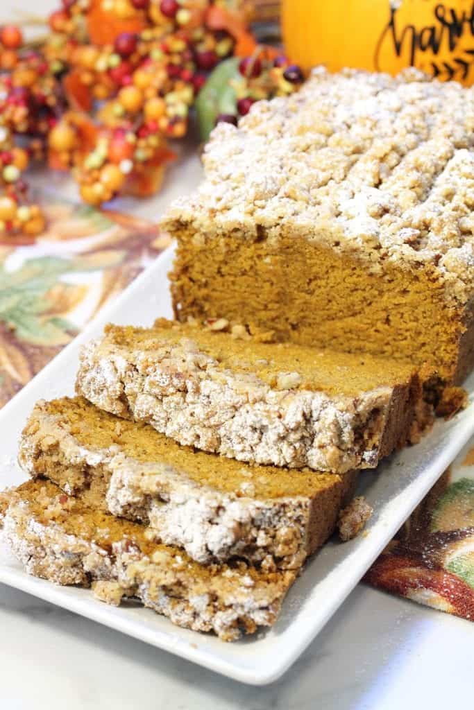 Maple Pumpkin Bread with Pecan Streusel