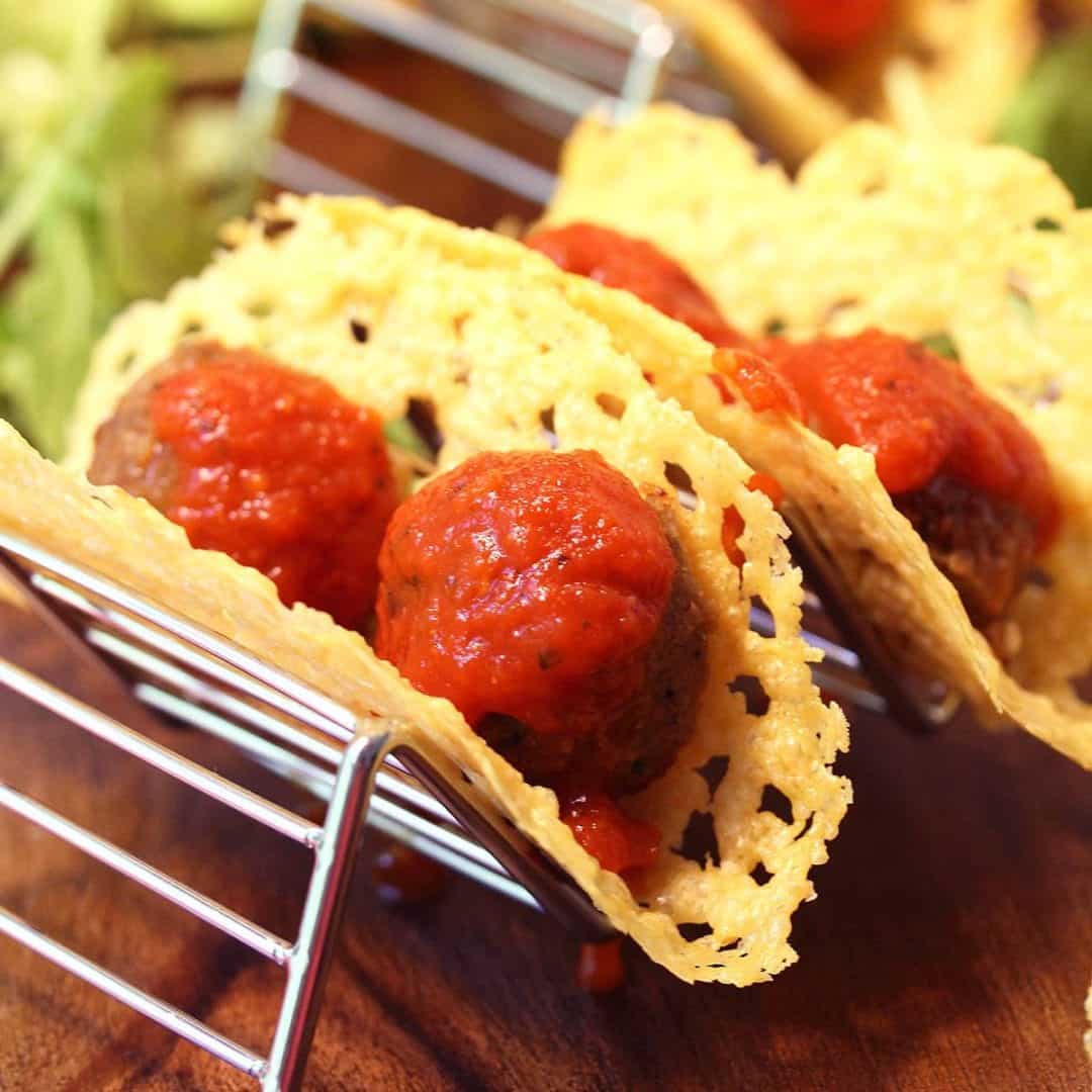 Crispy Meatball Parmesan Tacos