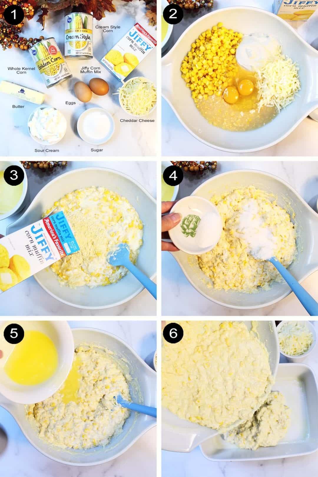Easy JIffy Corn Pudding with Cheese - 2 Cookin Mamas