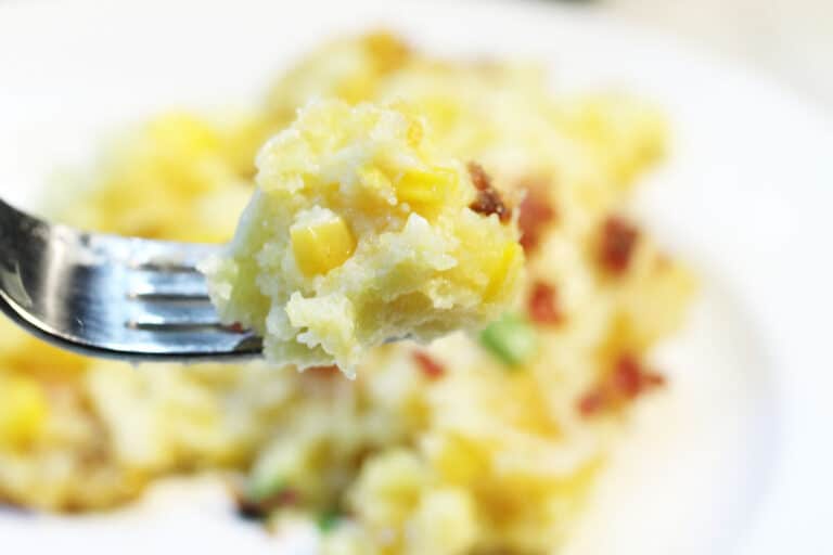 Easy JIffy Corn Pudding with Cheese - 2 Cookin Mamas