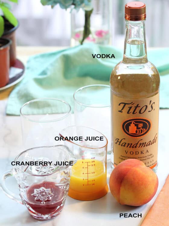 Fresh Georgia Peach Cocktail with Vodka