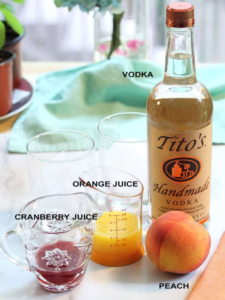 Fresh Georgia Peach Cocktail with Vodka