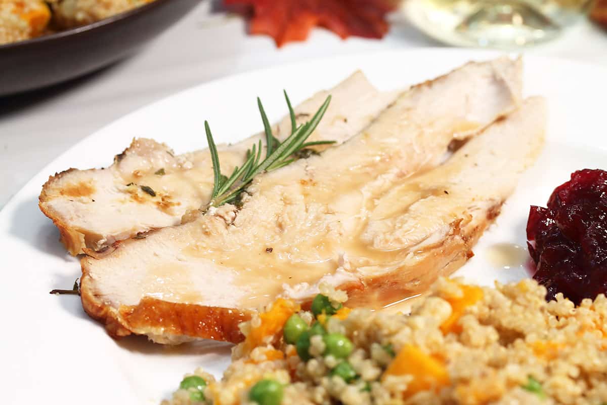 Air Fryer Turkey Breast with Herb Butter - 2 Cookin Mamas