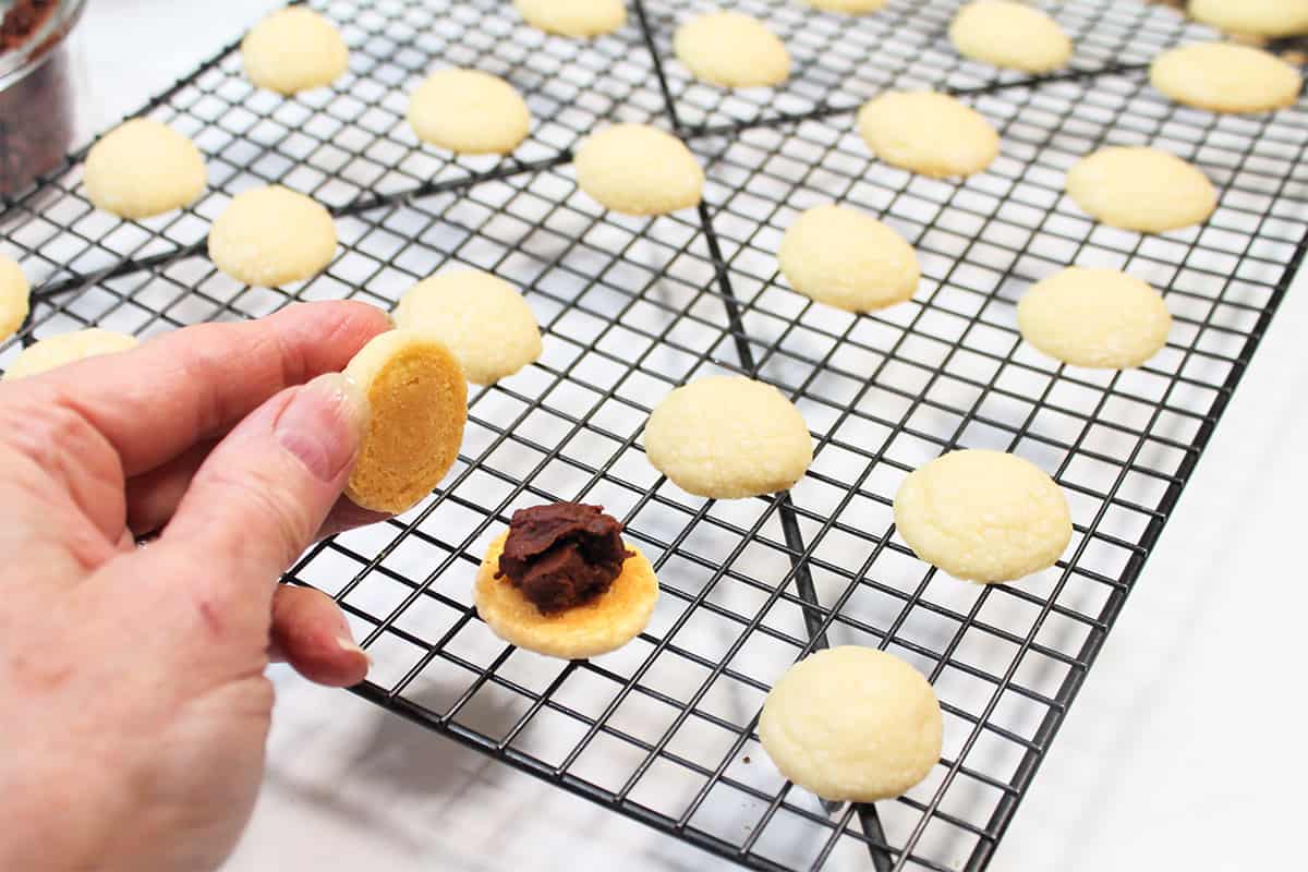 Almond Shortbread Cookies with Chocolate Filling