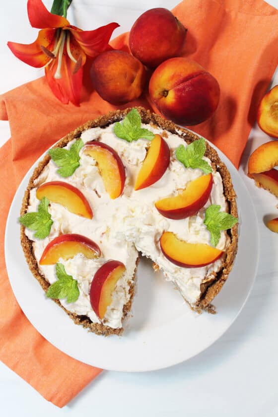 No Bake Peach Cheesecake - 2 Cookin Mamas
