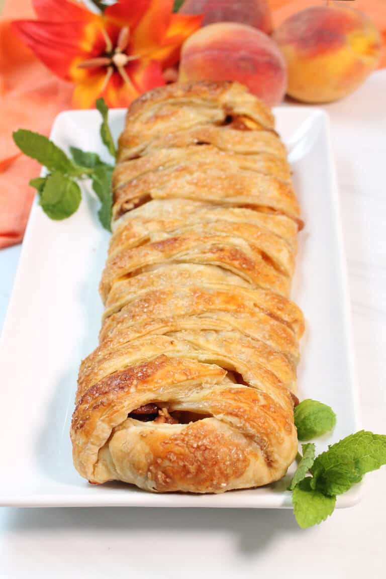 Peach Strudel with Puff Pastry