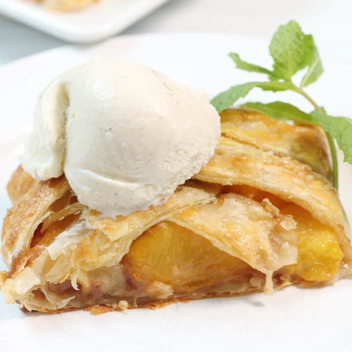 Peach Strudel with Puff Pastry