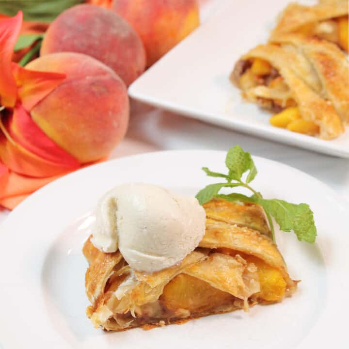 Peach Strudel with Puff Pastry