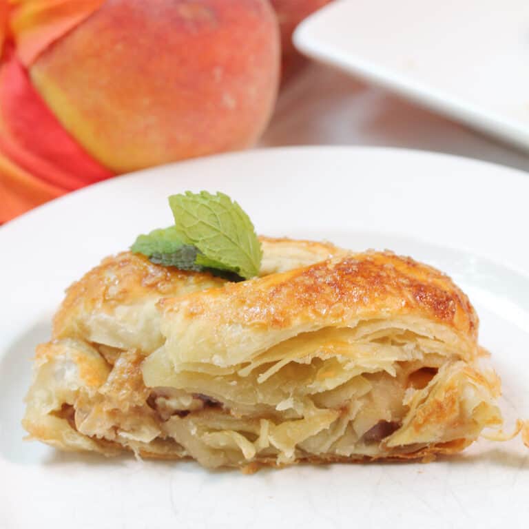 Peach Strudel with Puff Pastry