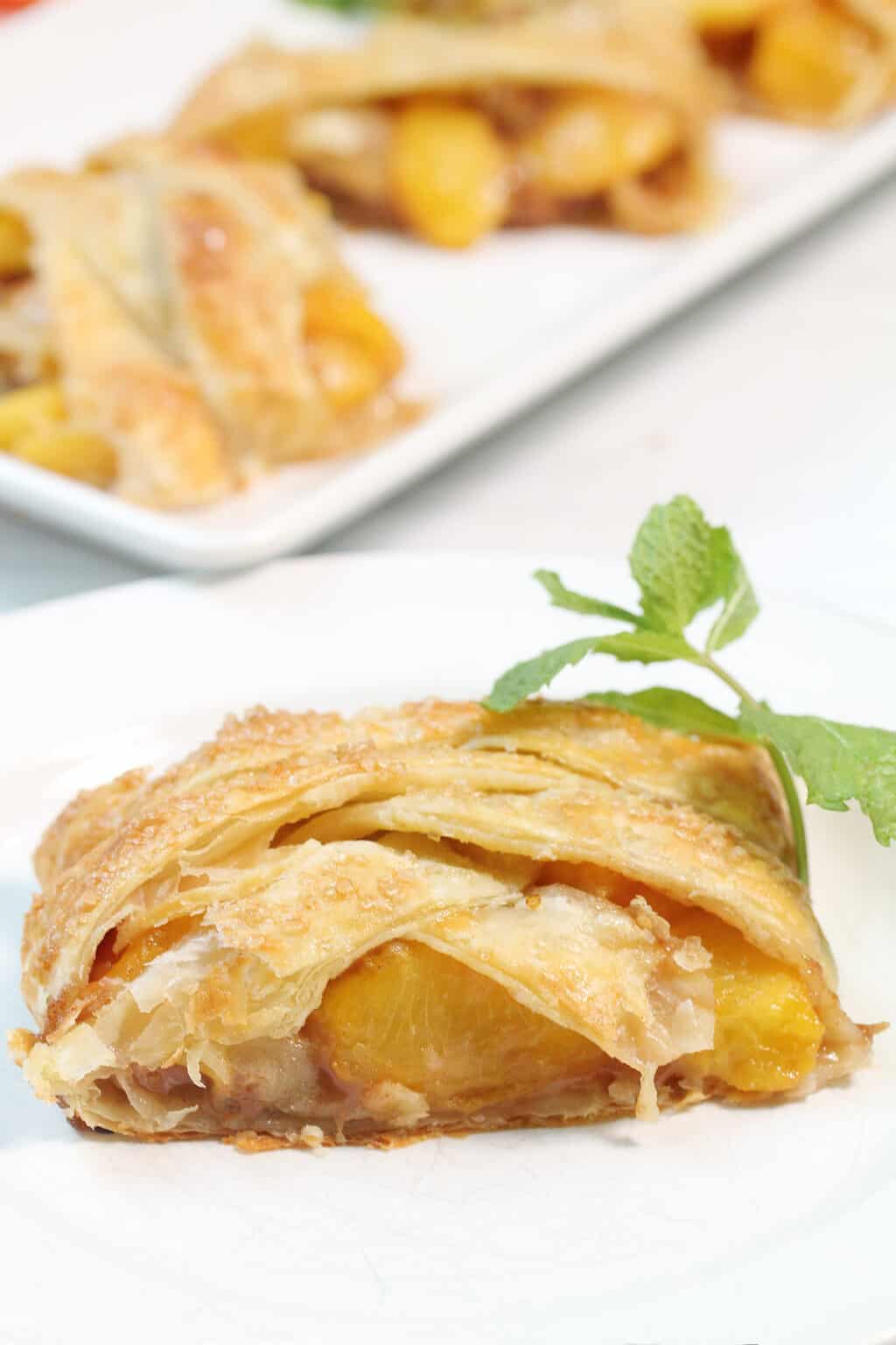 Peach Strudel with Puff Pastry