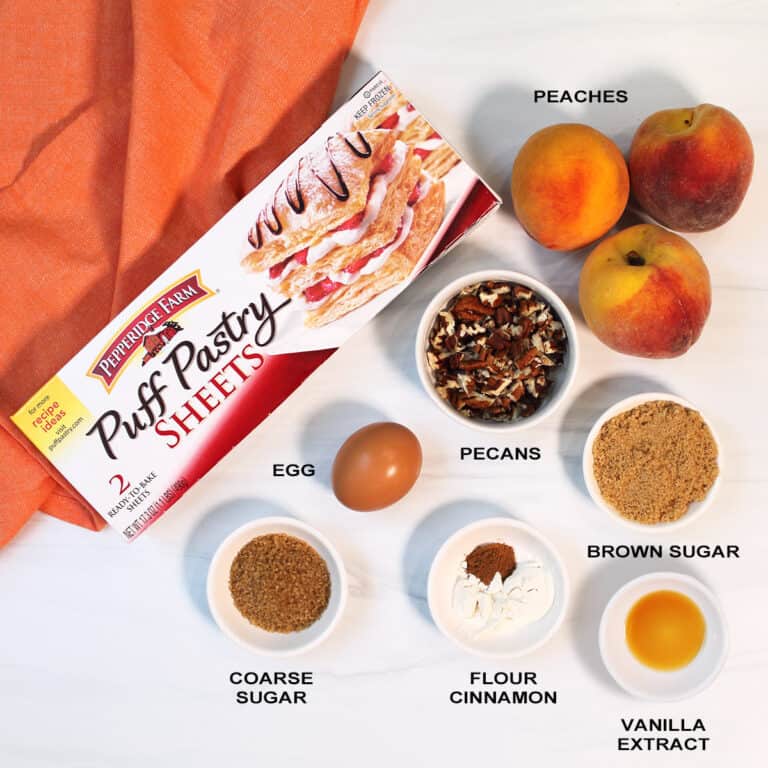 Peach Strudel with Puff Pastry
