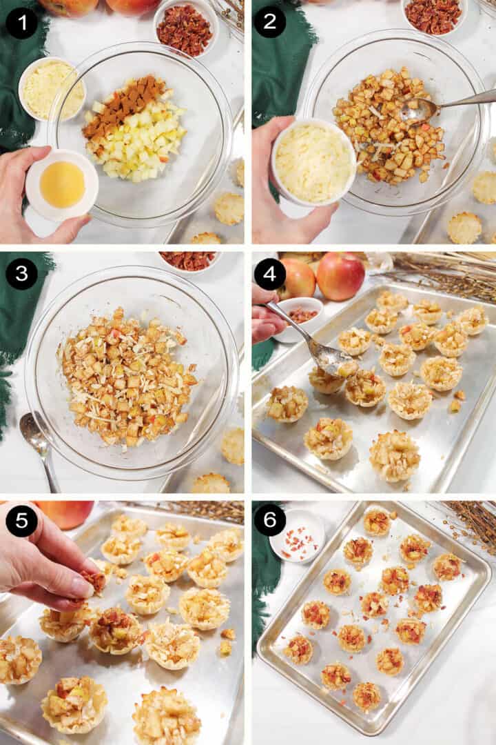 Apple Bacon Cheese Phyllo Cup Appetizers