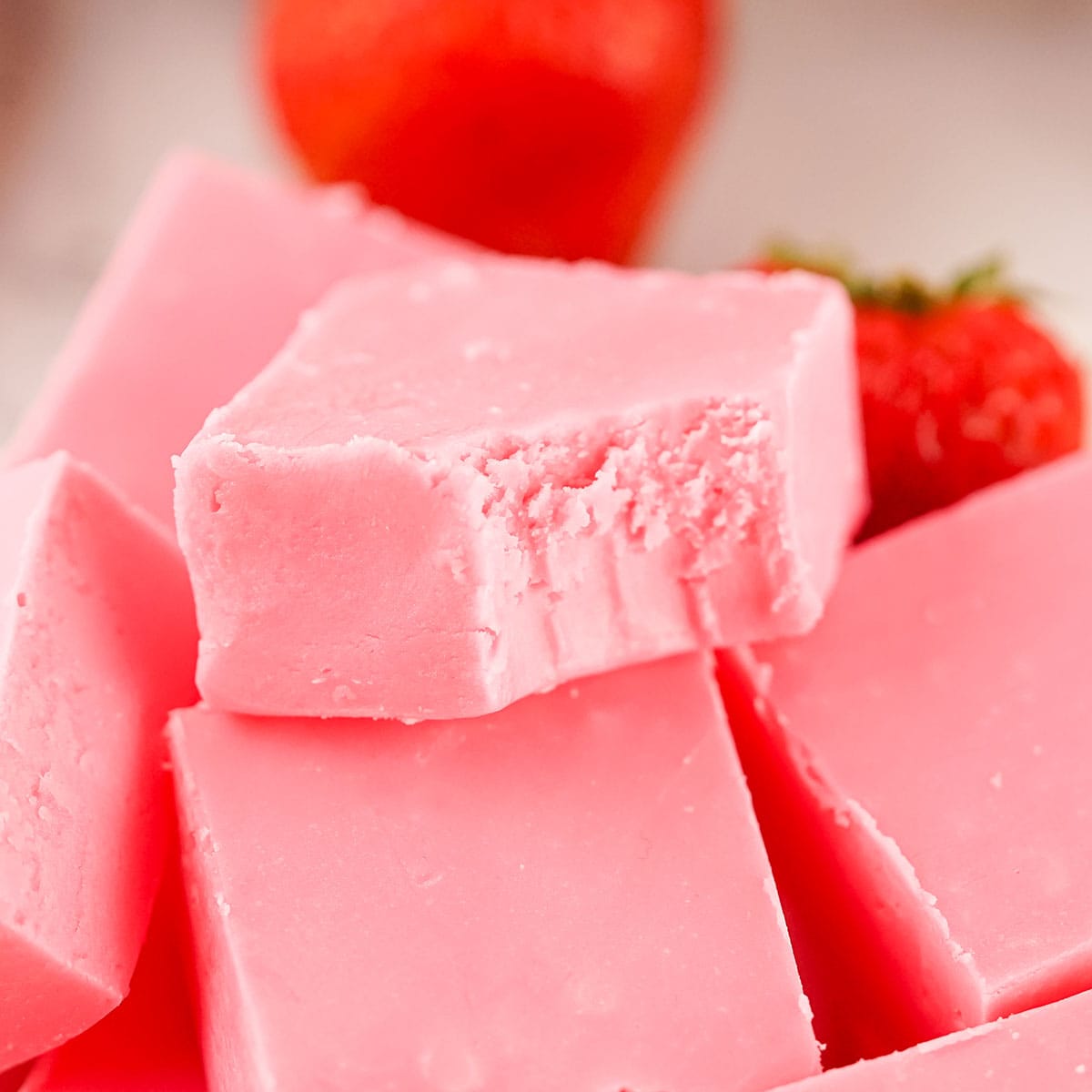 Easy 2 Ingredient Strawberry Fudge - 2 Cookin Mamas