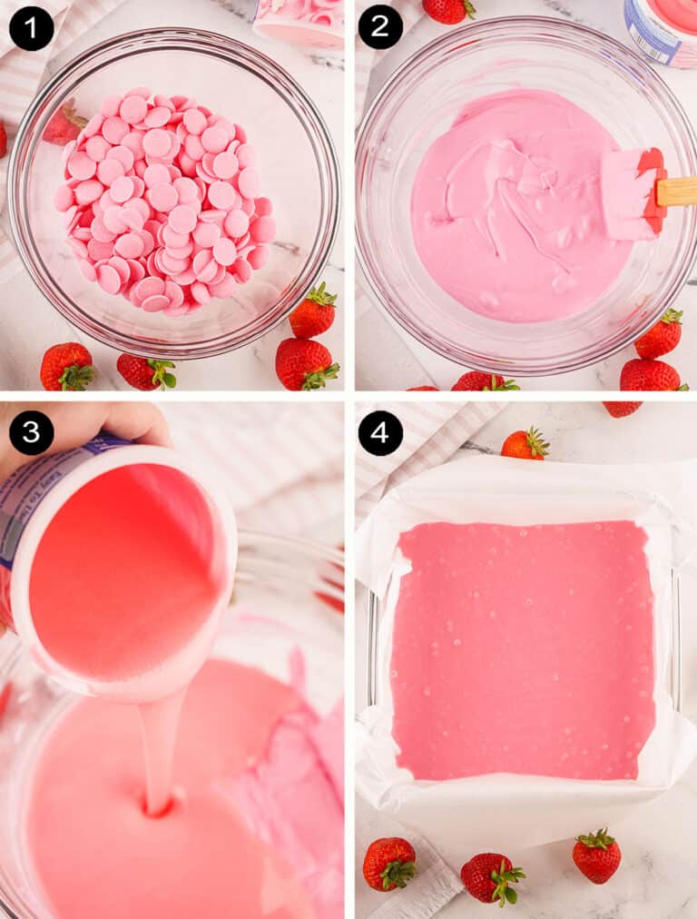 Easy 2 Ingredient Strawberry Fudge - 2 Cookin Mamas