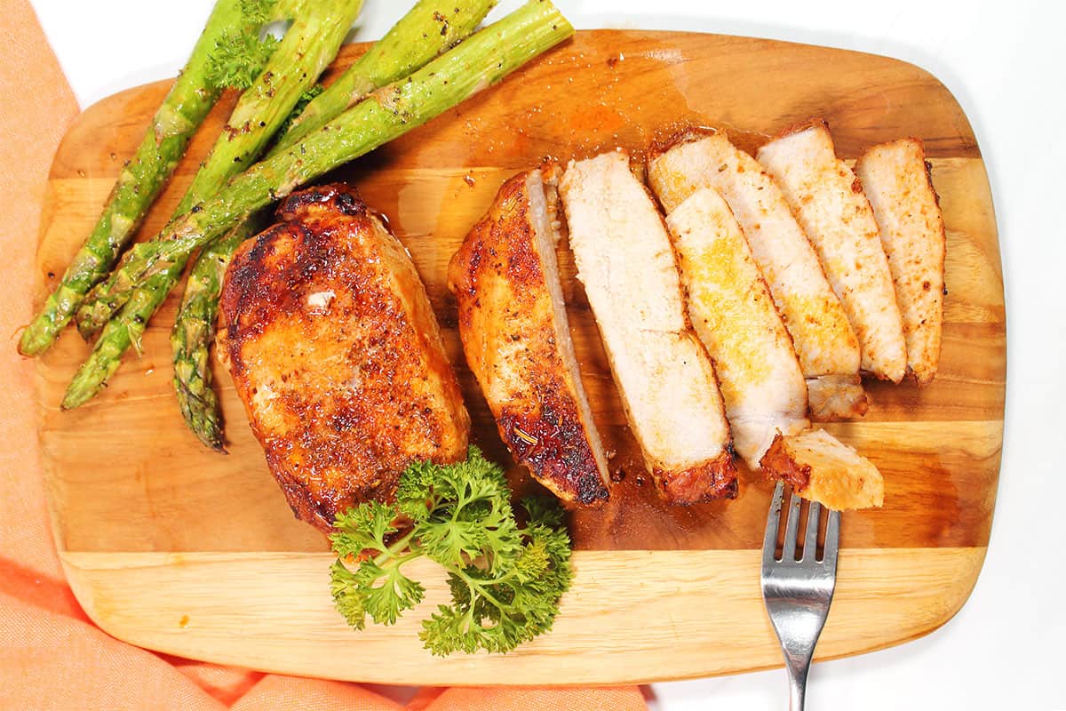 Frozen Pork Chops in the Air Fryer - 2 Cookin Mamas