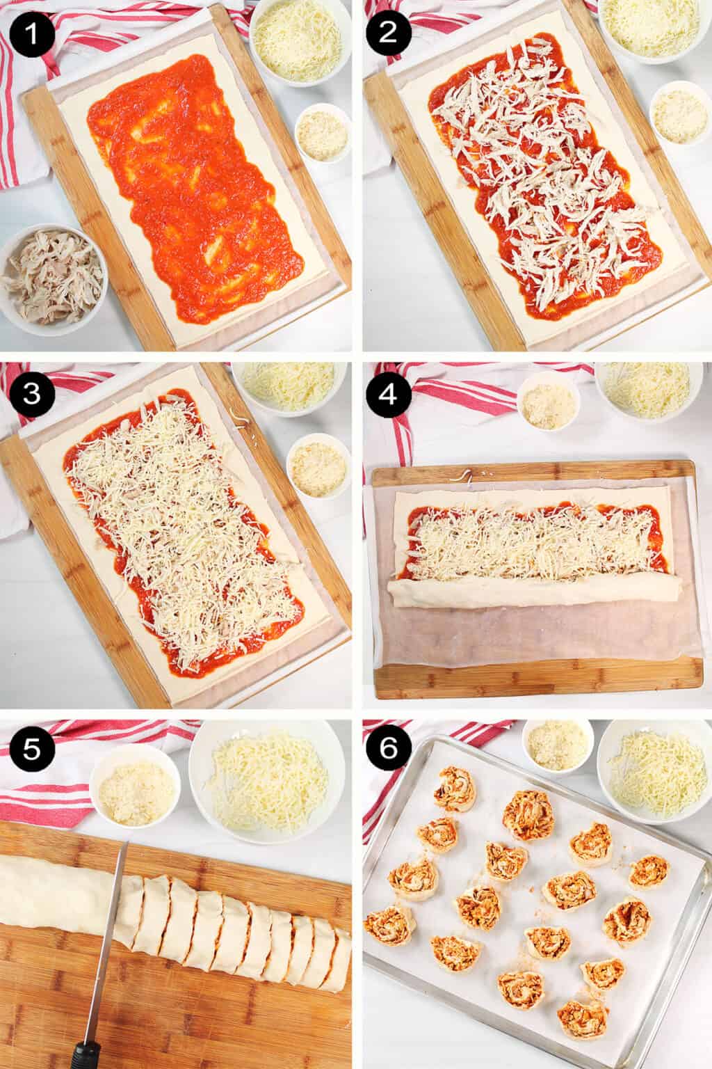 Chicken Parmesan Pinwheels