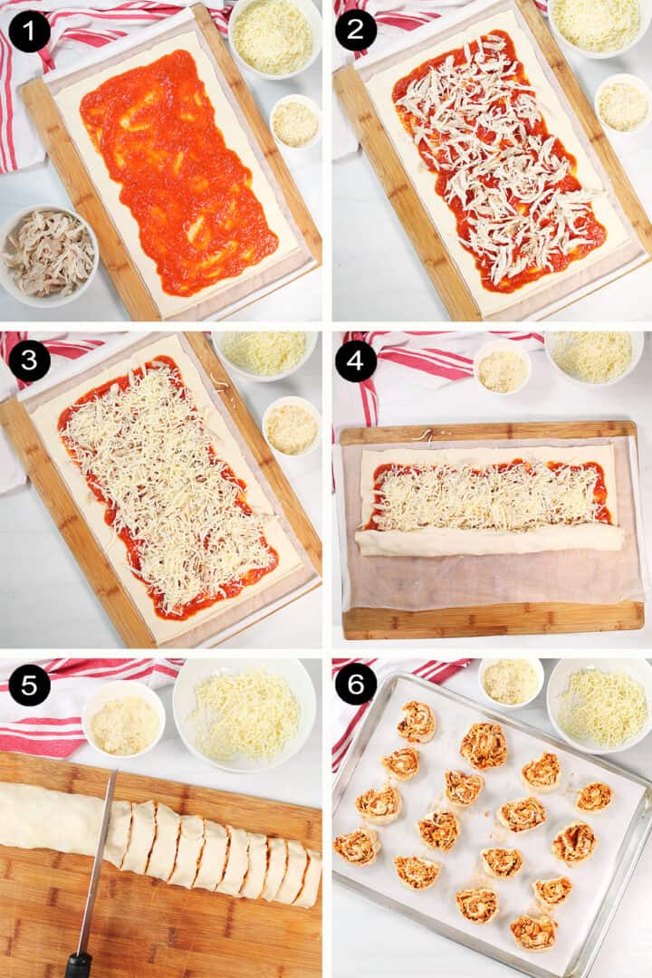 Chicken Parmesan Pinwheels